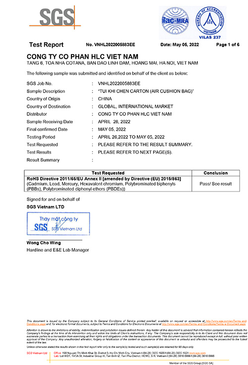 HLC Vietnam - Chứng chỉ